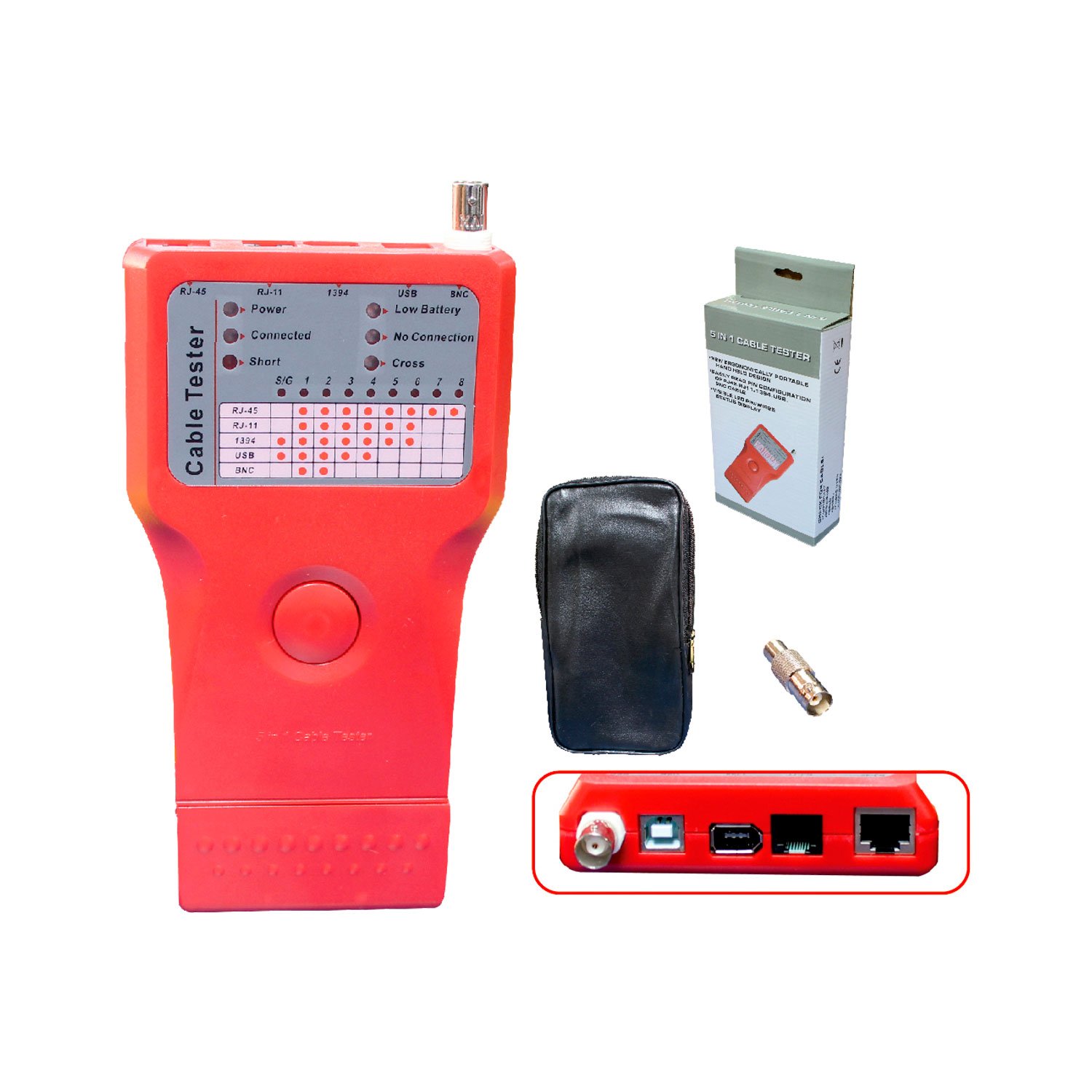 Testeador para Cable de Red RJ45 USB BNC TL-521 - Opalux